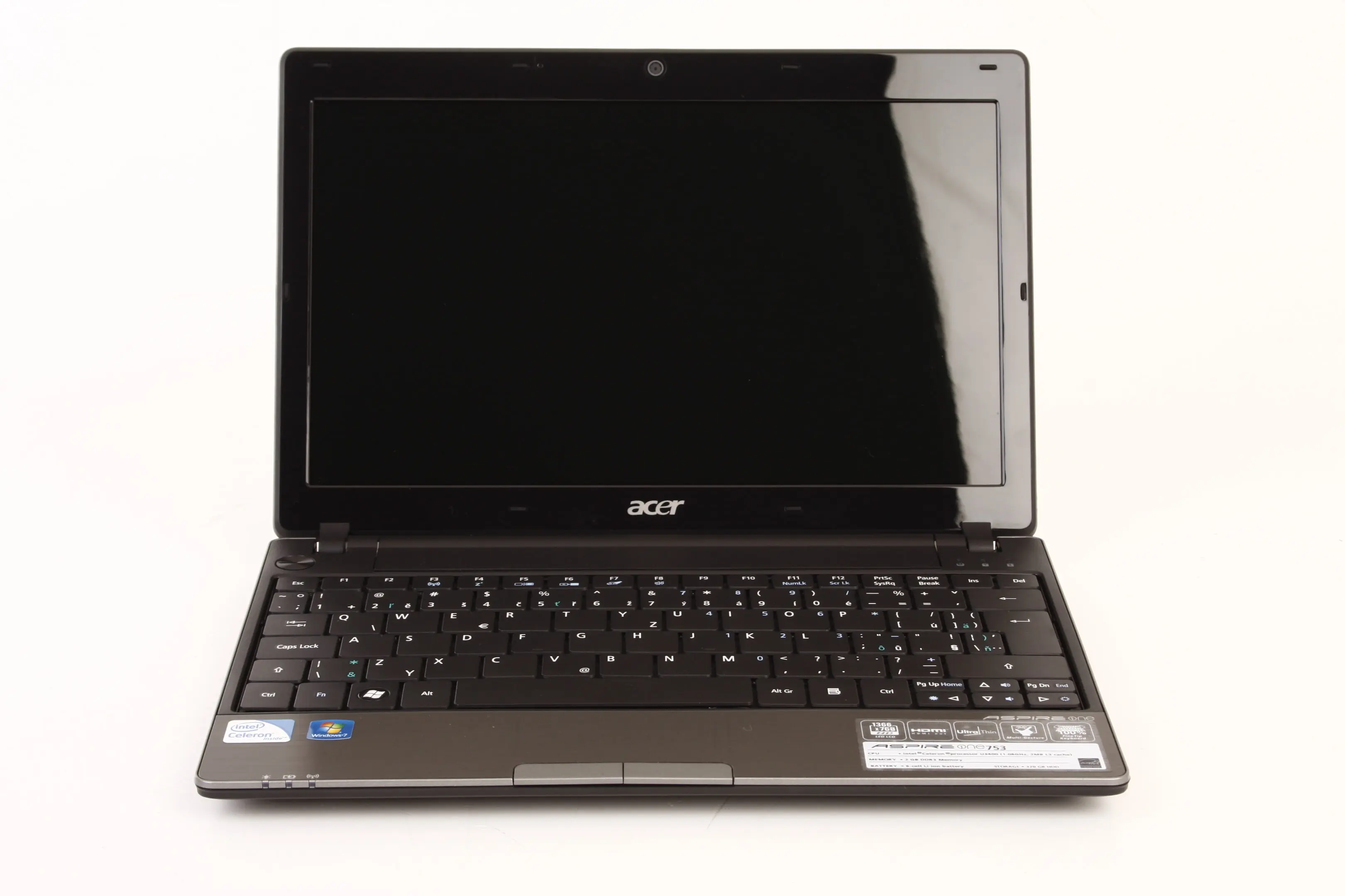 Aspire one 753 Celeron(U3400) Mem4GB SSD128GB 無線LAN+Bluetooth Win10Pro64bit